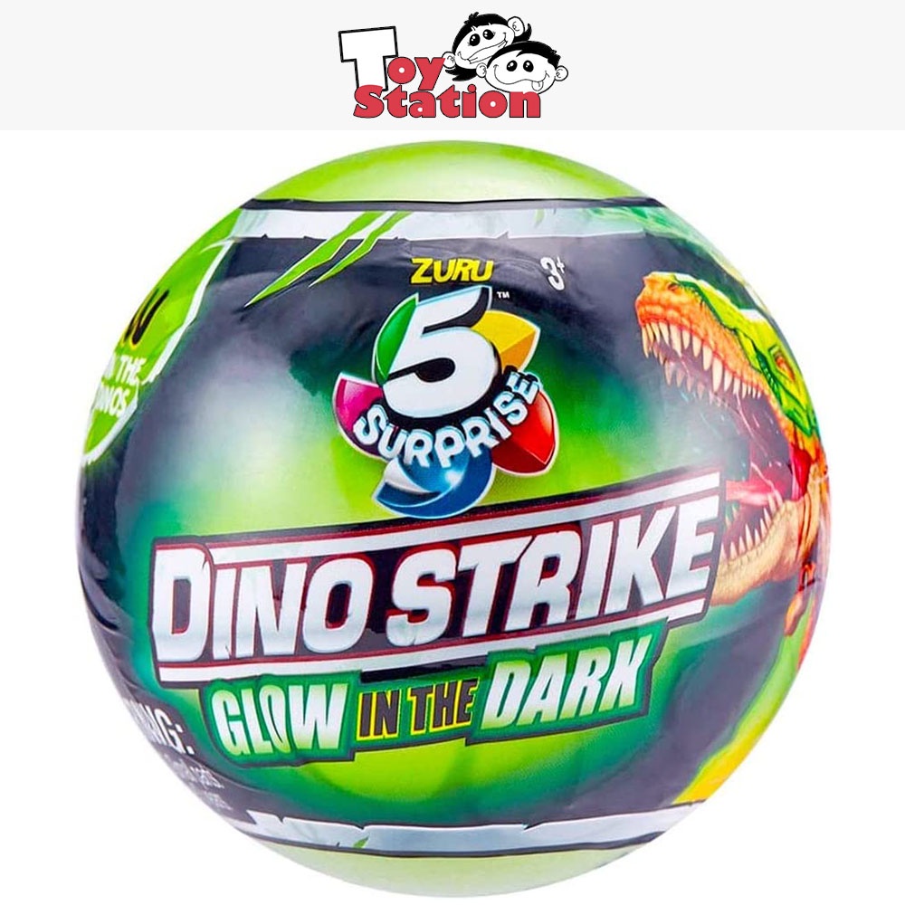 ZURU 5 Surprise Dino Strike Glow In The Dark Mystery Collectible ...