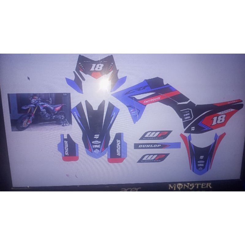 Crf 150l SUPERMOTO FULL BODY CUSTOM FULL BODY Motorcycle Sticker decal ...