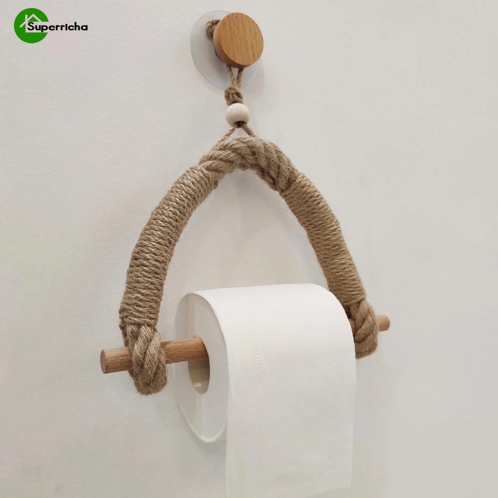 Vintage Towel Hanging Rope Toilet Paper Holder / Nail-free Sticker ...