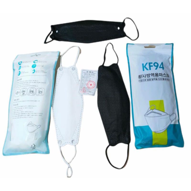 PUTIH HITAM KF Kf94 Black And White Mask Contents 10 4play 4 play KF94 ...