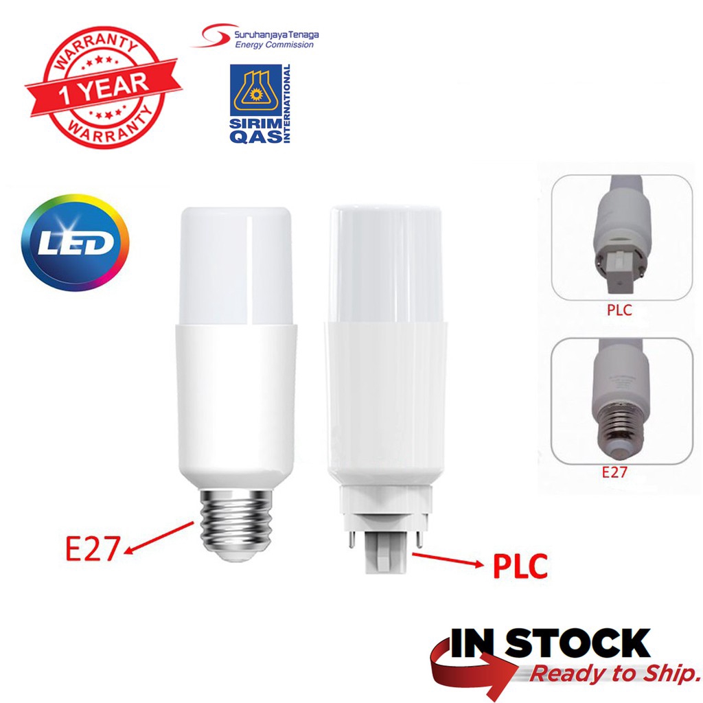 10W / 15W PLC / E27 Screw Type Lampu Mentol Super Bright LED Stick Bulb ( 6500k Daylight / 3000k ...