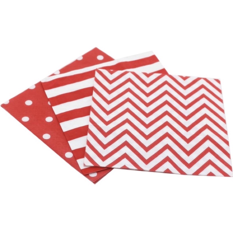 Party Paper Napkins (chevron, polka dot, stripe designs) | Shopee Singapore