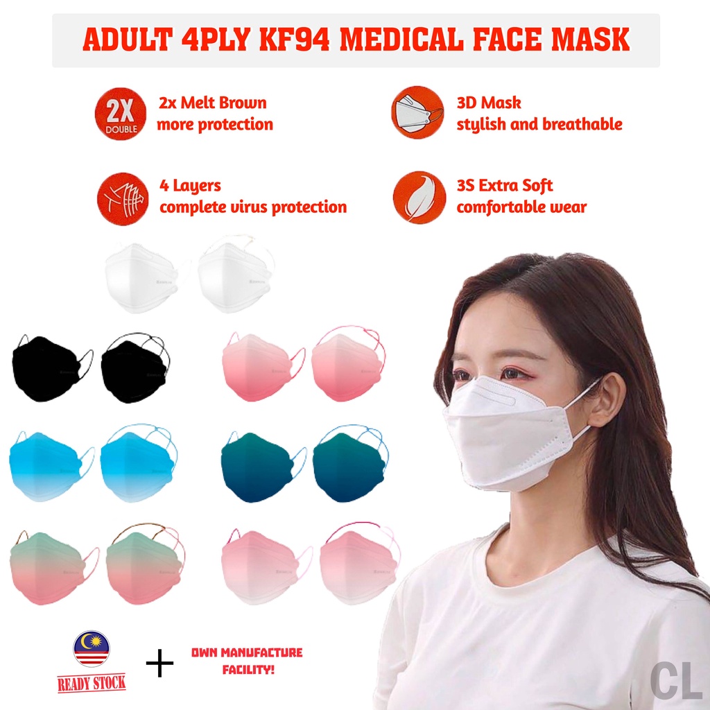 Simply K KF94 4ply Medical Face Masks (Earloop Headloop Hijab Mask Premium Quality) | Shopee ...