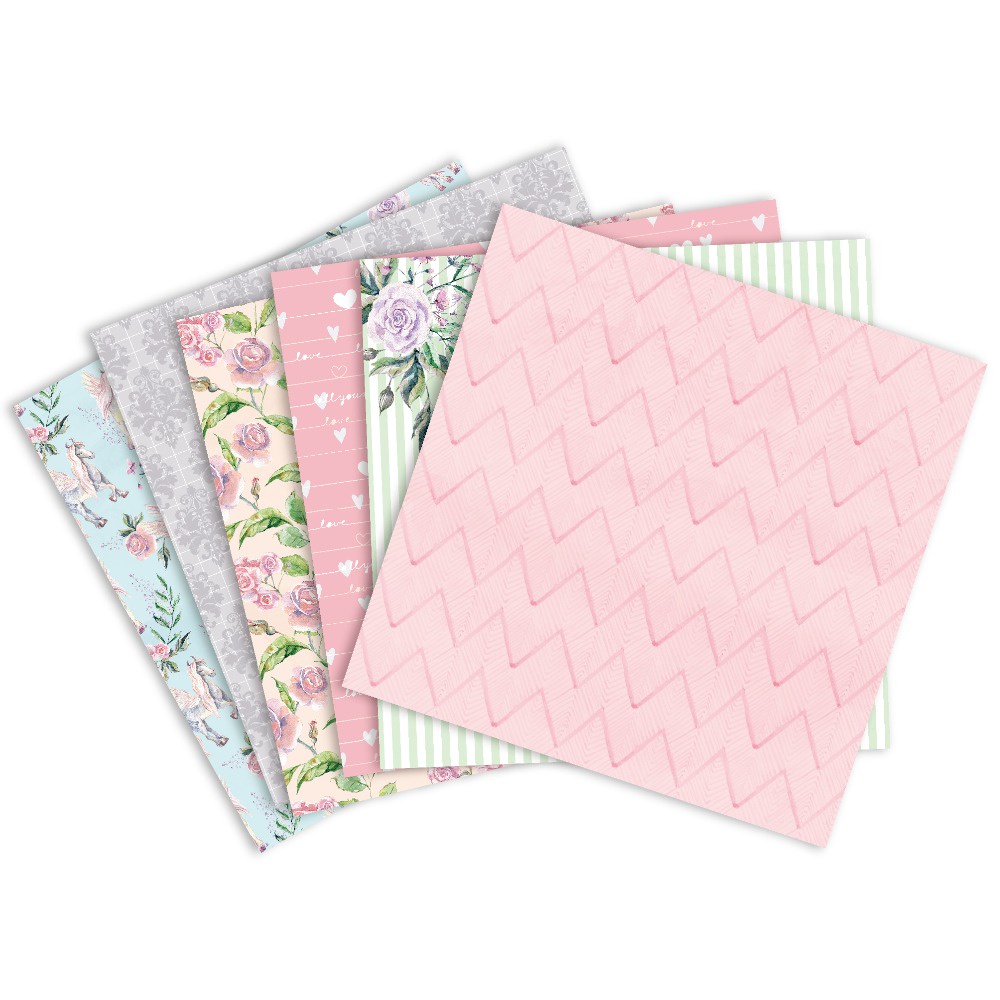 Paper Pack 6"x6" WIth you 12 sheet Art Background Paper Card Making DIY ...