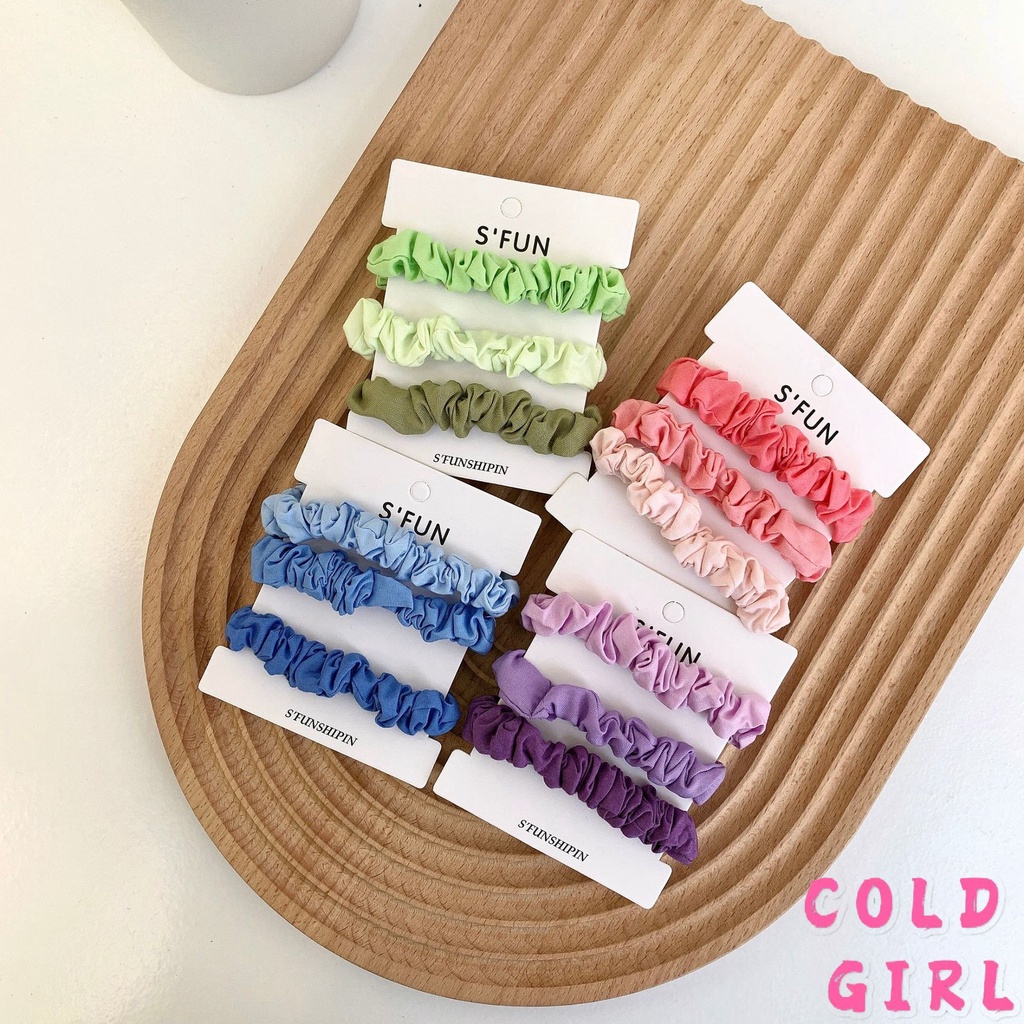 COLD GIRL*3Pcs large intestine hair ring hair rope small intestine cute ...
