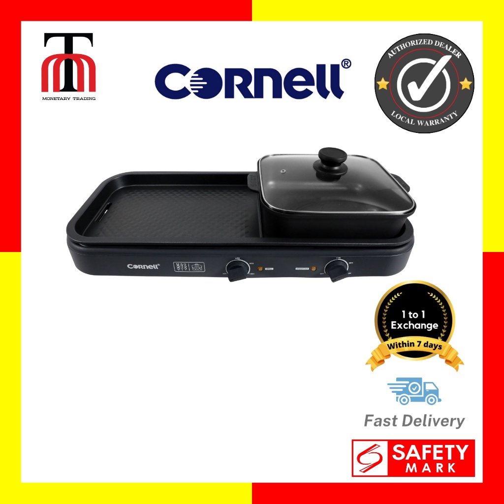 Cornell 2-in-1 Steamboat BBQ Pan Grill (CCGEL98DT) | Shopee Singapore