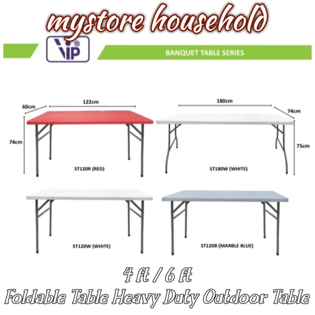 VIP Brand 4FT Solid table Banquet Table Event Catering Hall Folding ...