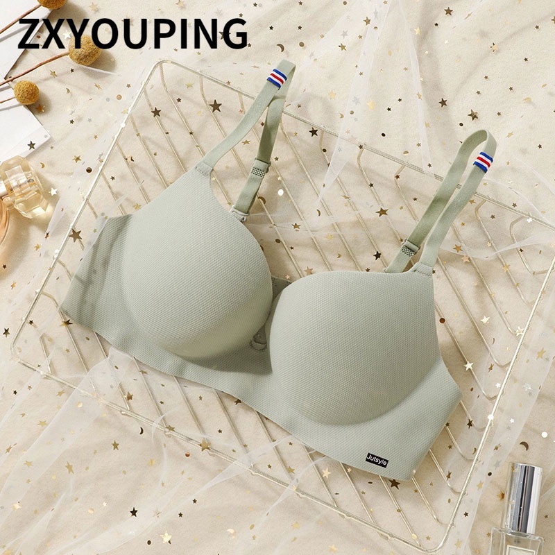 Fashion French Simple Wireless Push Up Bras Underwear Sexy Ice Silk ...