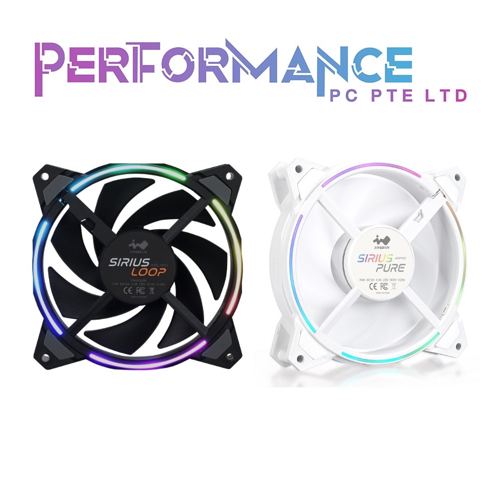 InWin SIRIUS LOOP/PURE 120mm PWM ARGB FANS 3in1 PACK Black/White (2 ...
