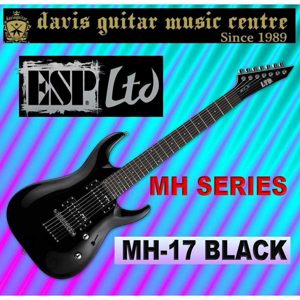 ESP LTD MH-17 Black 7 String Electric Guitar with gig bag | Shopee ...