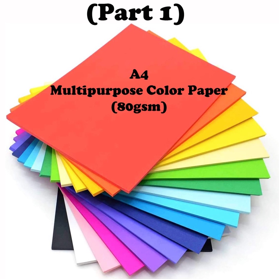 A4 Multipurpose Color Paper (80gsm) 1pack - 20sheets (Part 1) Kertas ...