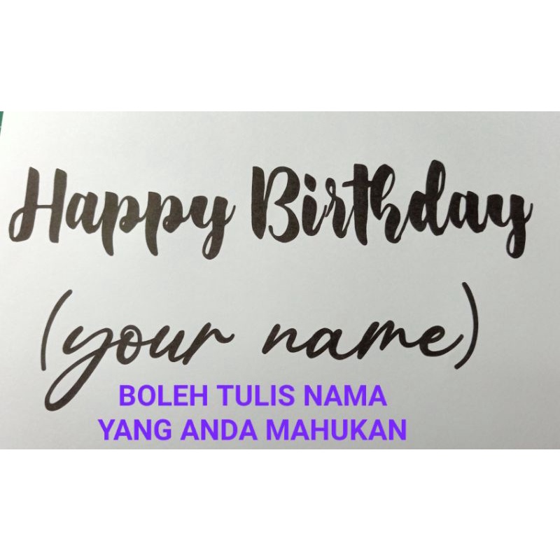 STIKER HAPPY BIRTHDAY CUSTOM NAME(PILIHAN FONT) | Shopee Singapore