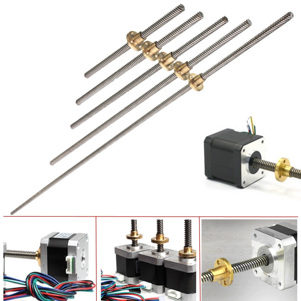 1x 3D Printer Accessories 8mm Lead Screw Rod 150 to 600mm Nut T8 ...