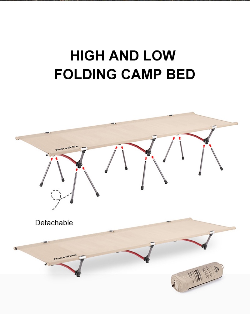 NatureHike Portable Camping Bed Foldable Bed Outdoor Folding Bed ...
