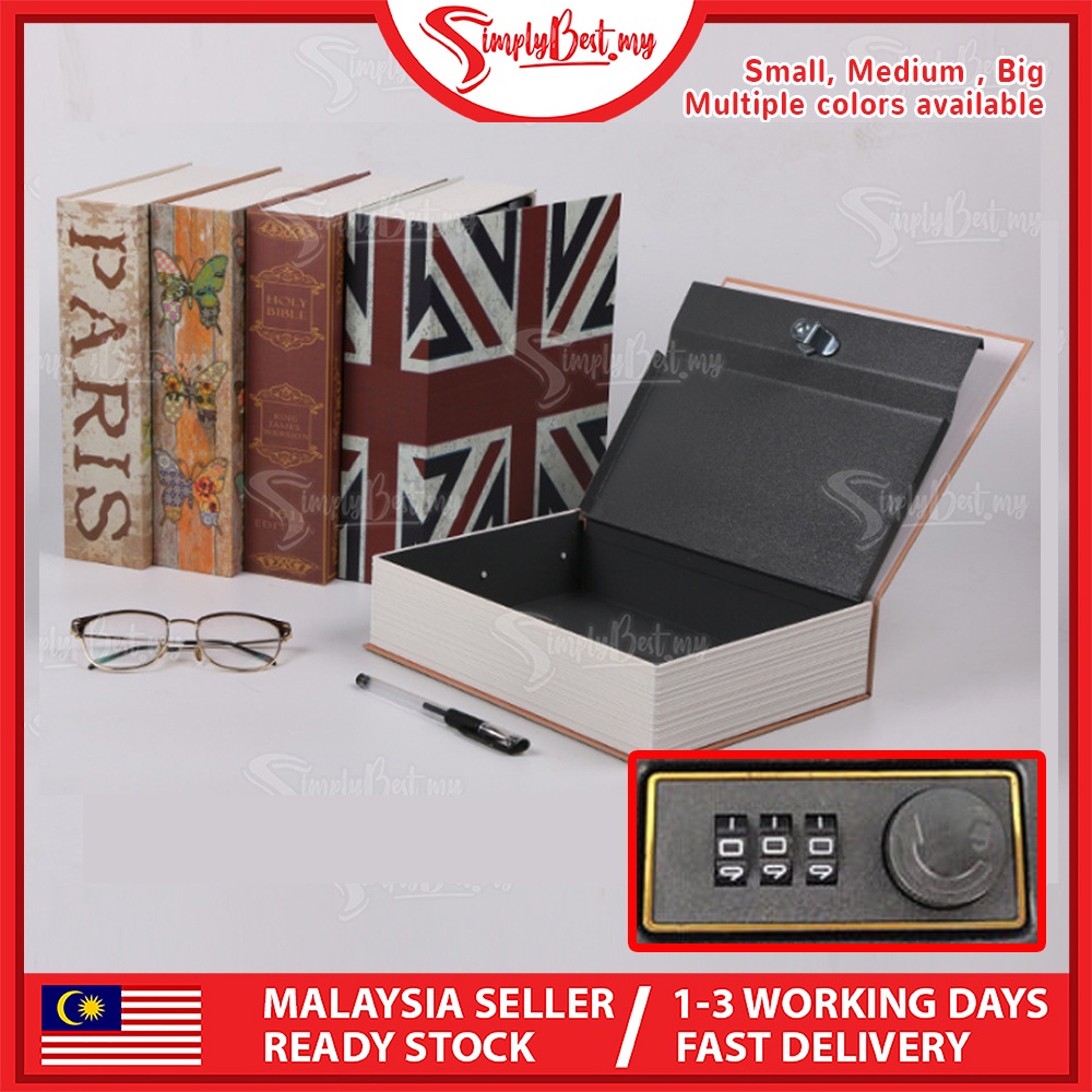 SIMPLYBEST Secret Safety Box Book Safe Passcode Hidden Storage Anti ...