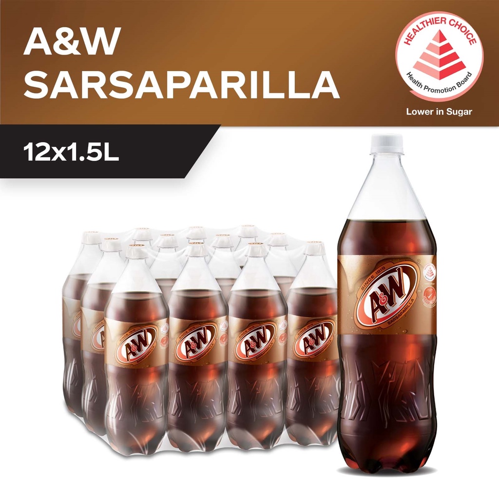 [1 Carton] A&W Sarsaparilla Root Beer (12x1.5L) | Shopee Singapore