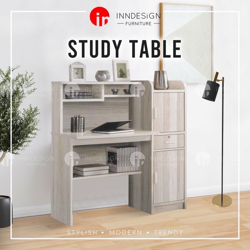 Eden Study Table / Study Desk wth Drawer and Shelf (Free Installation ...
