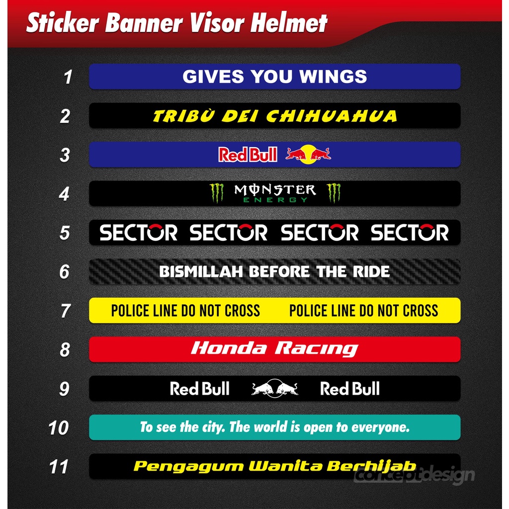 Helmet Visor Banner Sticker | Shopee Singapore