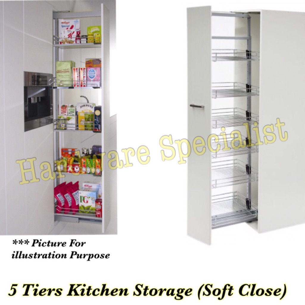 5 Tiers Kitchen Storage Pull Out Basket | Shopee Singapore
