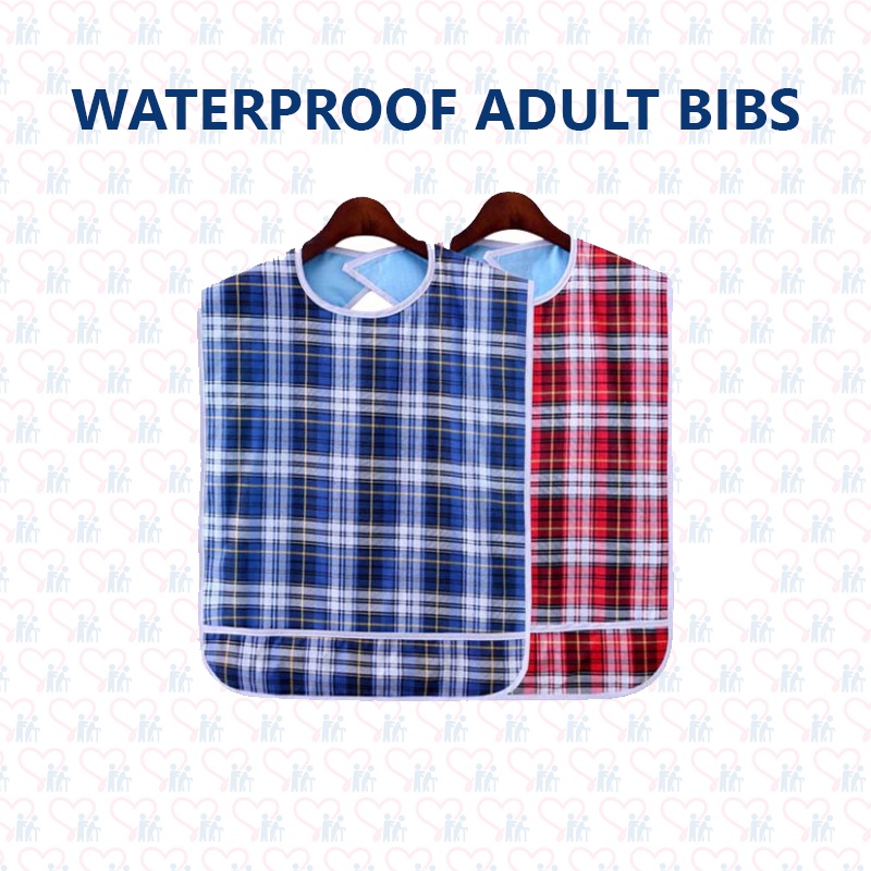 Waterproof Adult Bibs Machine Washable & Reusable Dining Meal Bib for ...