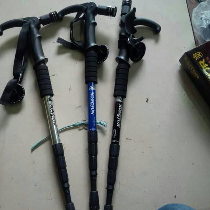 Trekking pole / flashlight mountain stick + compass (tracking) | Shopee ...