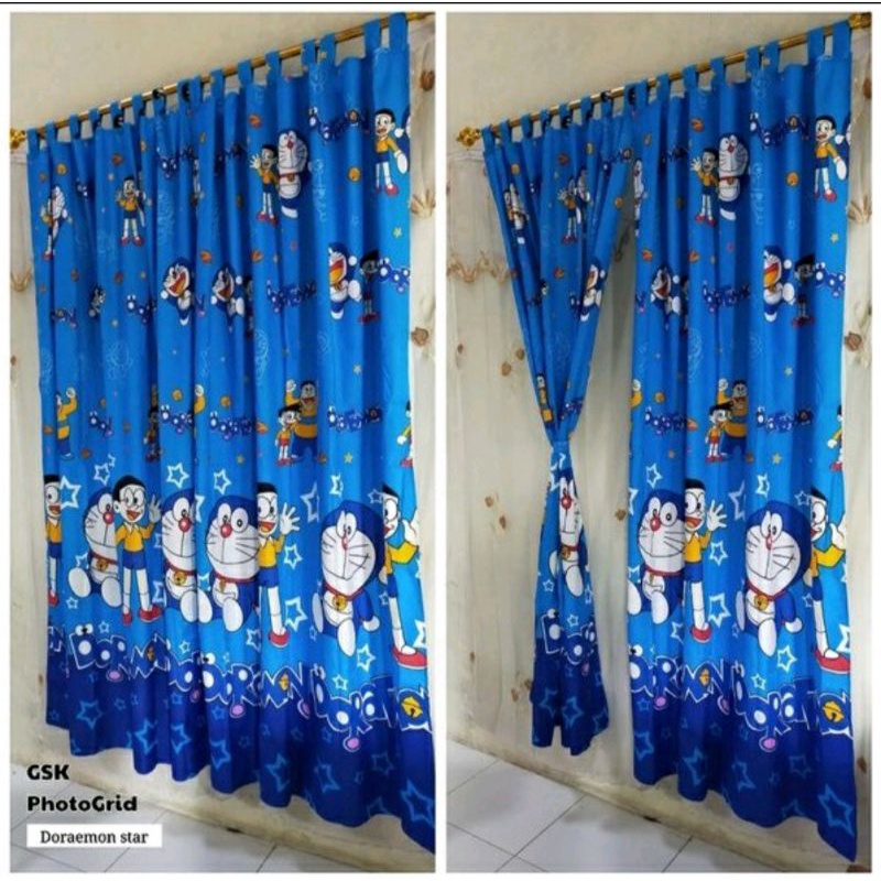 Window Character Curtains/ DORAEMON Character Window Curtains HELLO ...
