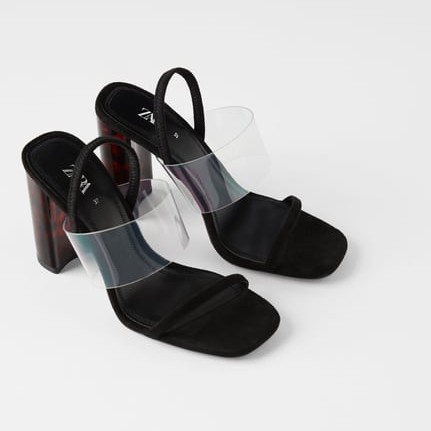 Zara Transparent Leopard Heels 13219 - 9 cm | Shopee Singapore