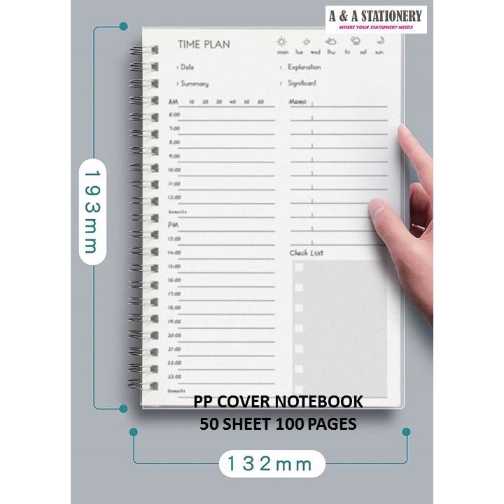 To Do List Daily Time Table Planner Notebook Agenda 100 Days 1 piece ...