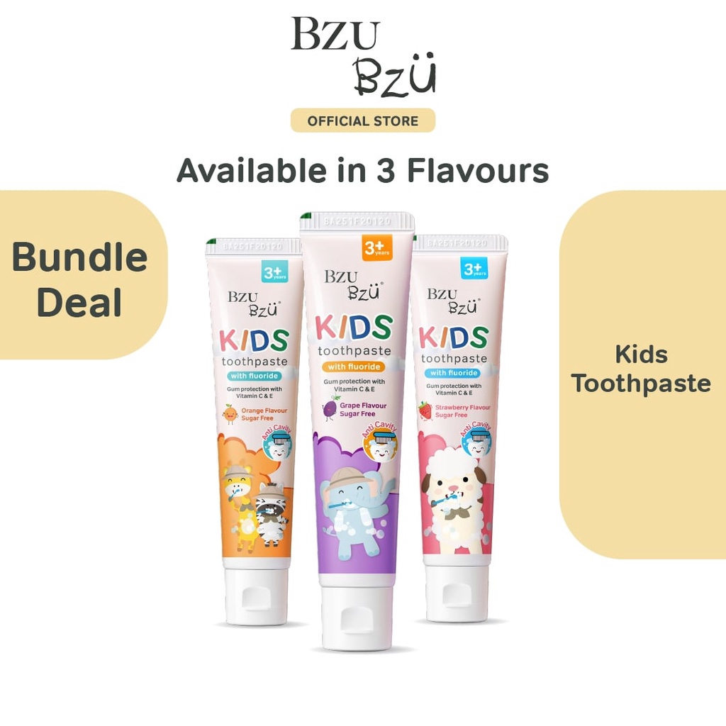 BZU BZU Kids Toothpaste Bundle Deal | Anticavity | Food Grade ...