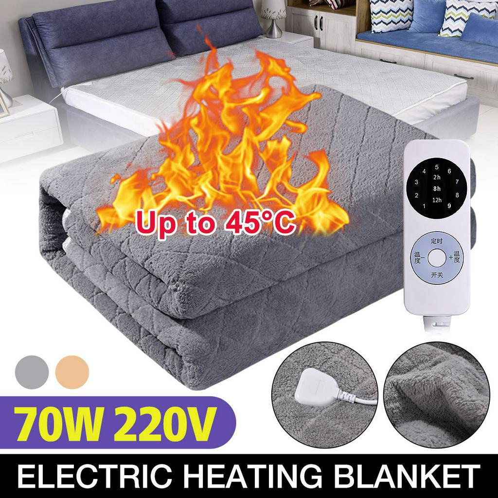 70W 220V Electric Heating Blanket Thermostat Mattress Bedding Winter ...