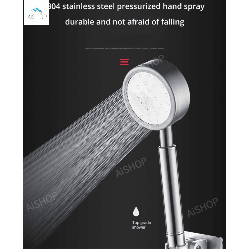 [SG Seller]304 stainless steel shower head pressurized bath shower ...
