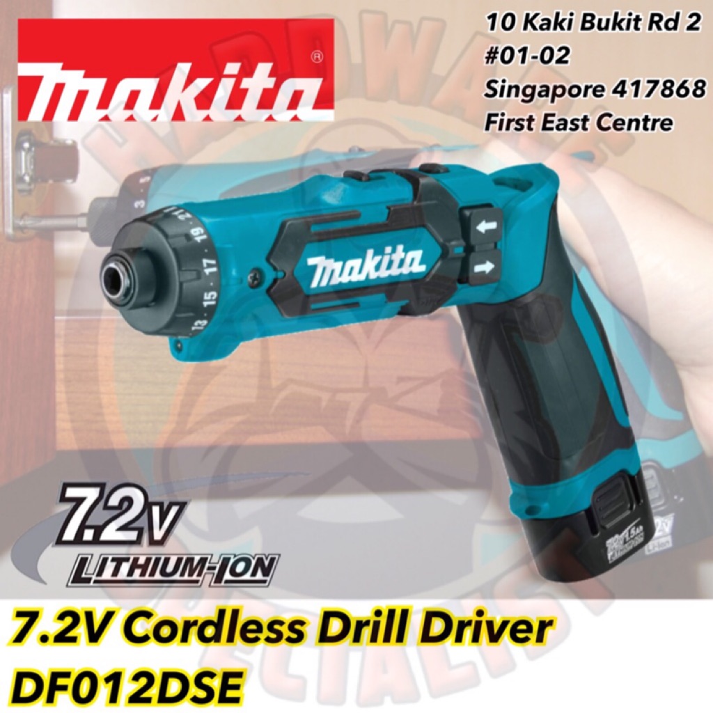 Makita 7.2V Cordless Angle Driver Drill DF012DSE (Lithium Battery) (Flexible) | Shopee Singapore