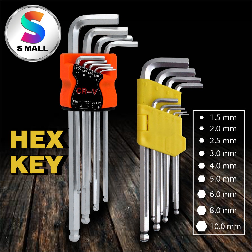 HEX KEY 9PCS EXTRA/ MEDIUM LONG ALLEN KEY SET | Shopee Singapore