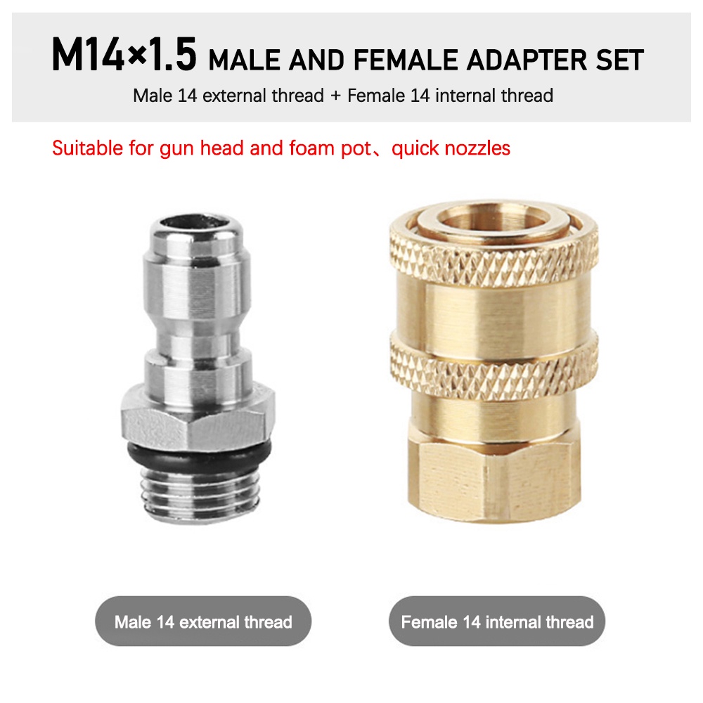 High Pressure Washer Copper Connector Car Washing Adapter 1/4" Female ...