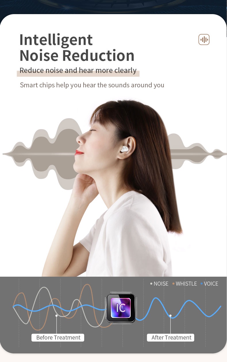 BRITZGO Hearing Aid Mini Rechargeable Digital Hearing Amplifier ...