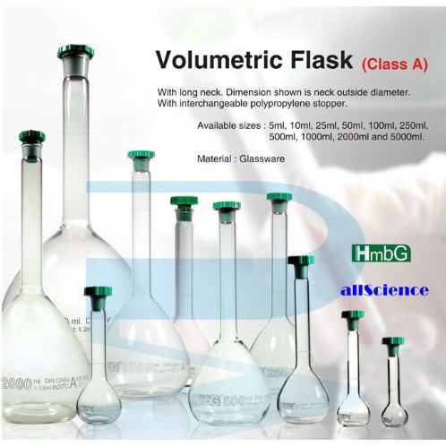Volumetric Flask Class A HmbG Borosilicate Glass 10ML/ 25ML / 50ML ...