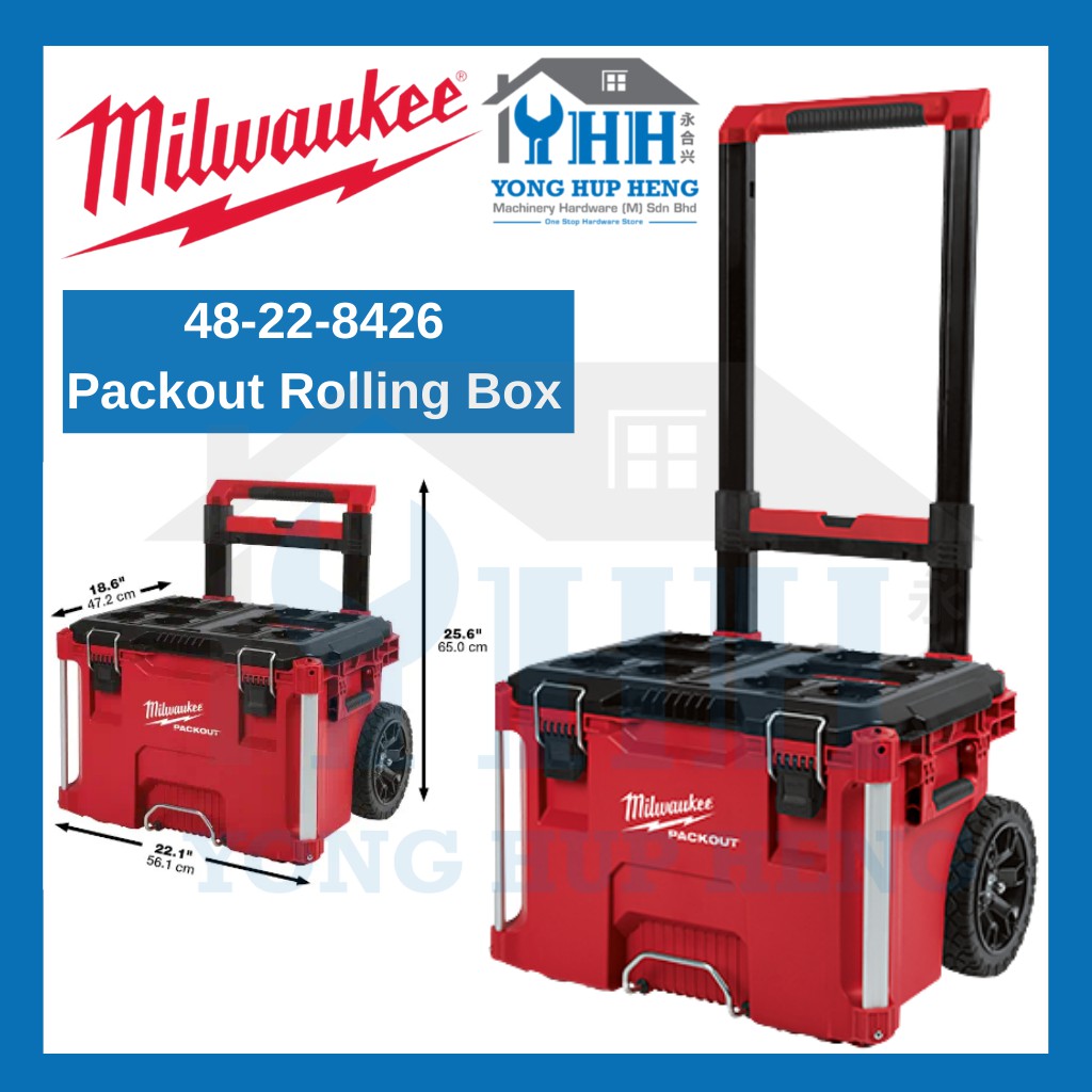 Milwaukee 48-22-8426 Packout Rolling Tool Box Custer Tool Box Storage ...