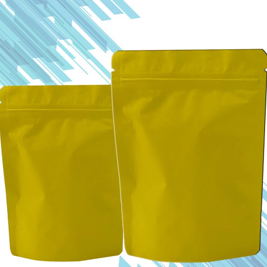 Snack Bag Yellow Foil Solid Matte Texture Can Be Set Up Put Food Tight ...