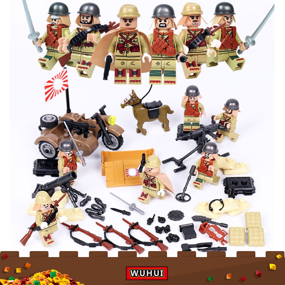 WUHUI 6PCS SWAT Military Army WW2 Minifigures Toy Building Kit Lego ...
