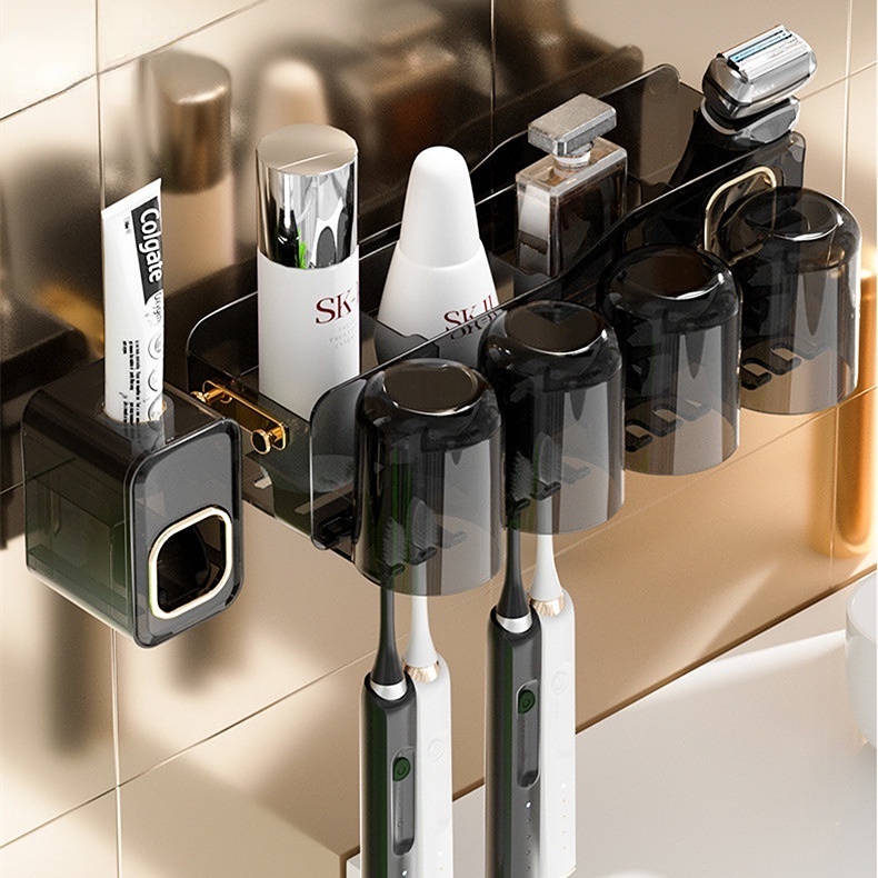 Toothbrush Holder Toothbrush Rack Bathroom Cup Wall-Mounted Family ...