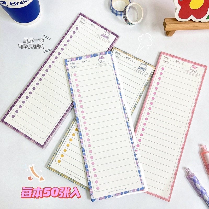 50 Sheets Long Notepad Weekly Planner CheckList To Do List Sticky Notes ...