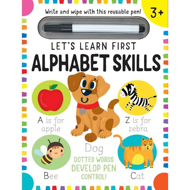Let's Learn First Alphabet Skills Number Skillsn write and wipe book ...