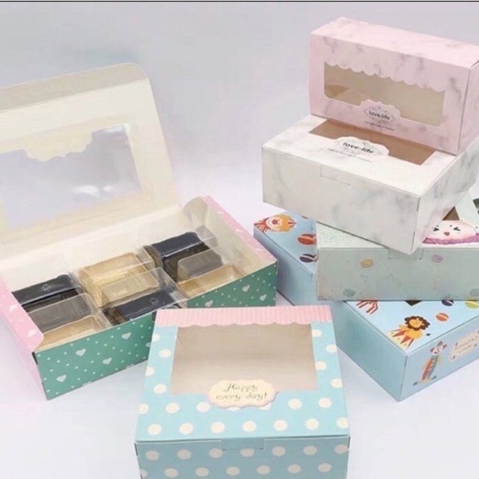 Cupcake Box Baking Packaging Window Box Egg Tart Pastry Bakery Cake ...