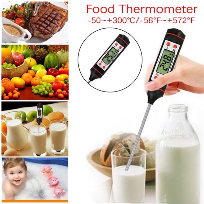 Digital probe thermometer Kitchen Cooking food BBQ grill Meat milk ...