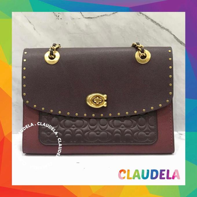 Coach Parker Convertible Shoulder Bag in Signature Embossed Oxblood ...
