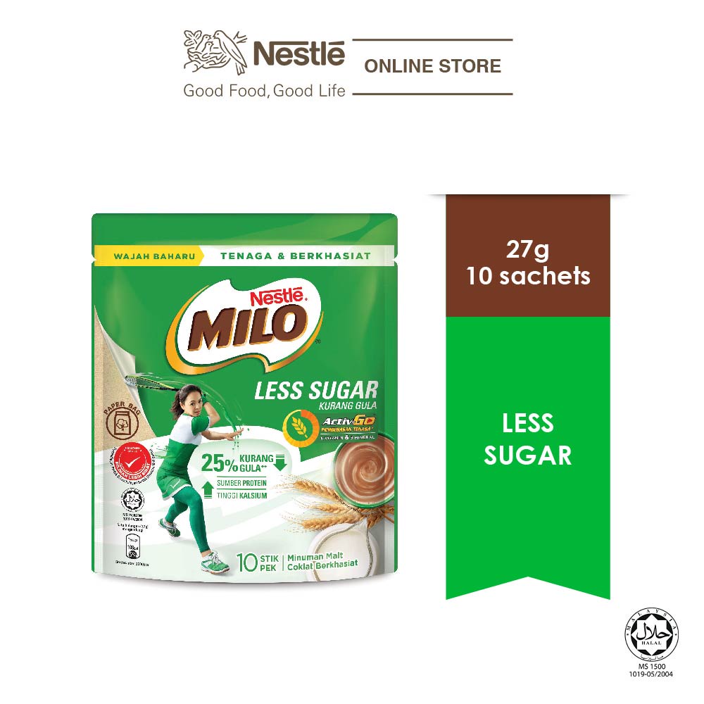 NESTLÉ MILO ACTIV-GO Less Sugar 10 Sticks 26g | Shopee Singapore