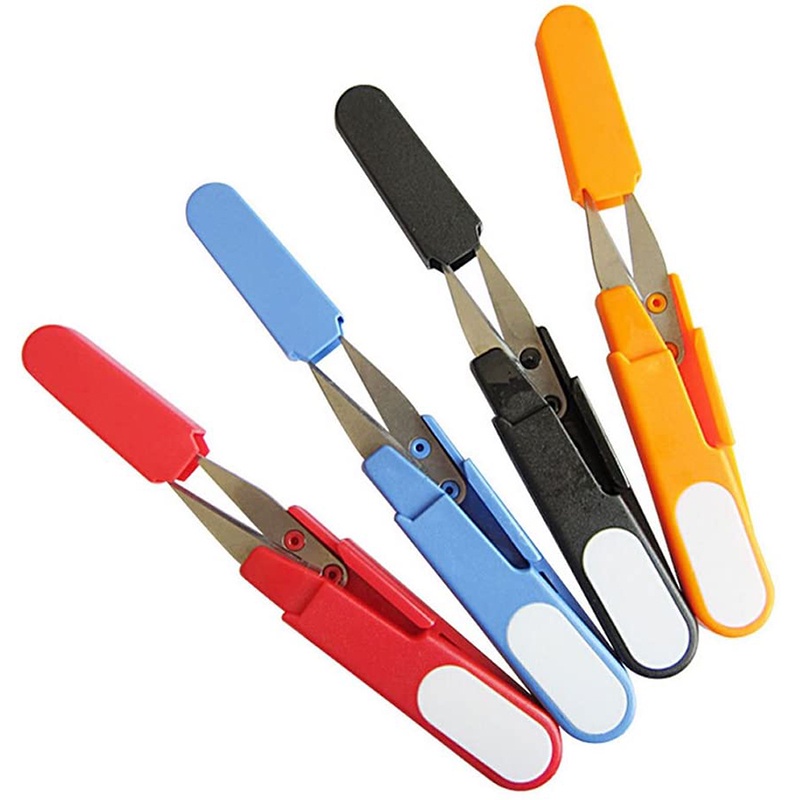 1Pc Mini Plastic Clippers Handle Safety Cover Sewing Scissors Thread ...