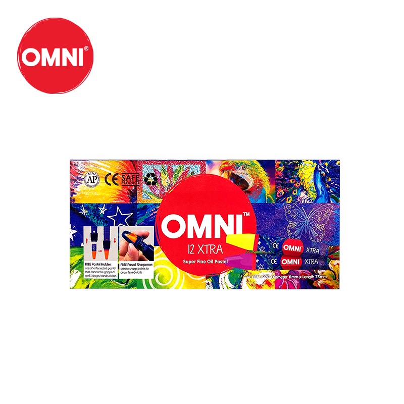 OMNI XTRA OIL PASTEL, 12 COLORS HEXAGON STICK | Shopee Singapore