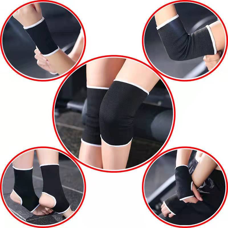 2PCS Black Sports Protective Gear Elbow Knee Brace Hand Guard Ankle ...