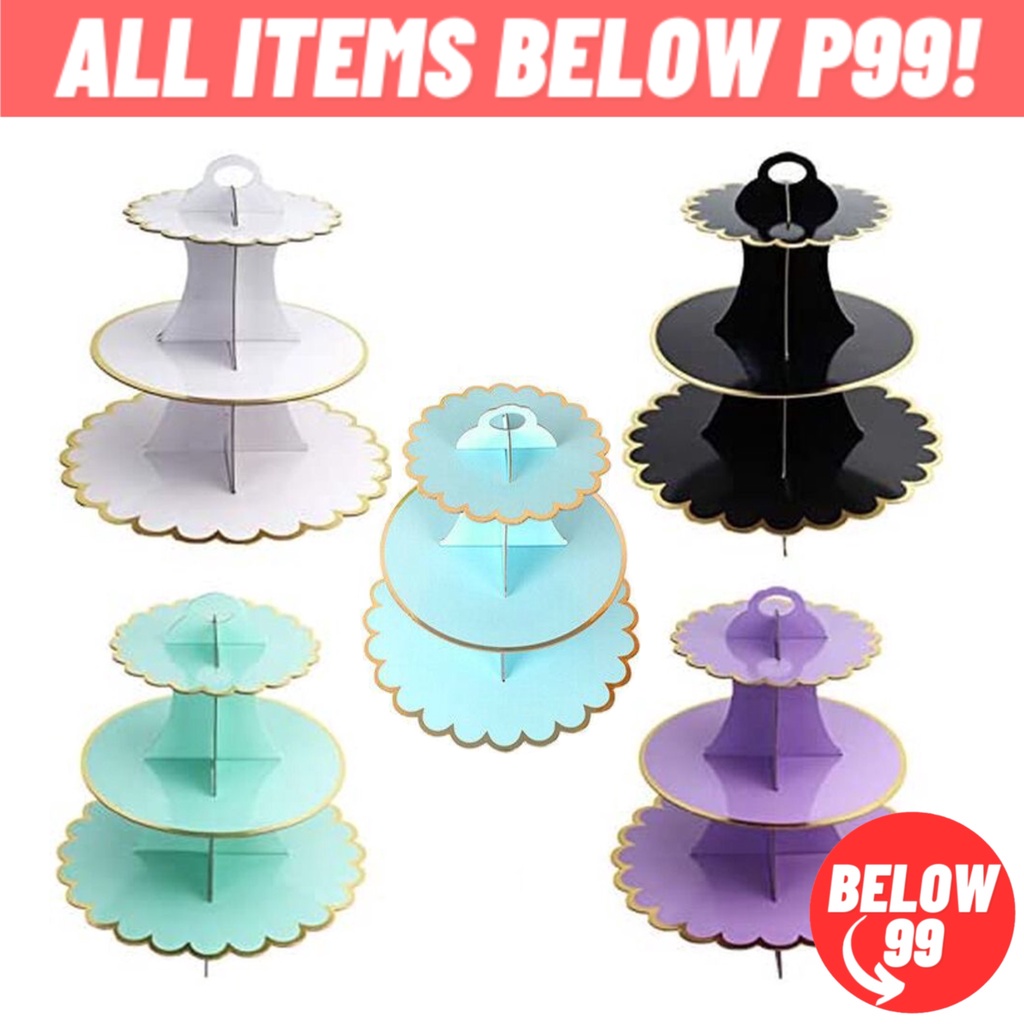3 Layer Cupcake Stand Gold Corner Paper Cupcake Stand Dessert Stand ...